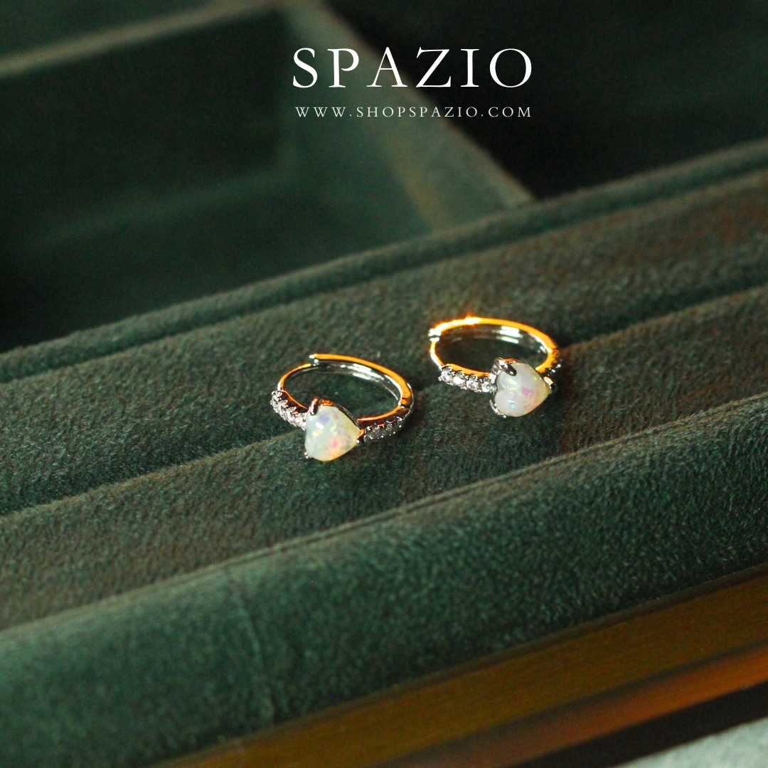 Lunar Glow Moonstone Hoops – SPAZIO