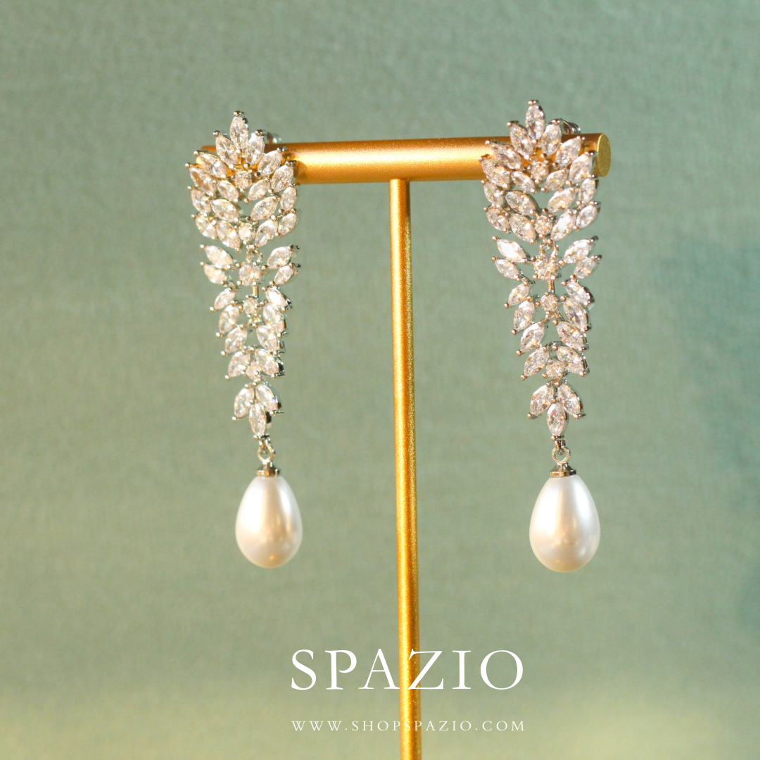 Grace CZ Pearl Dangles – SPAZIO